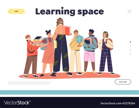learning space concept of landing page royalty free vector