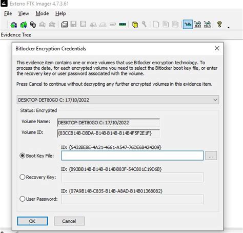 Bitlocker Microsoft Decryption Digitalforensics Ftkimager
