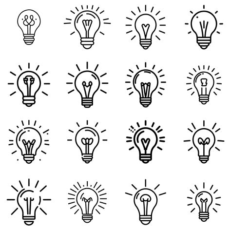 Premium Vector Set Of Light Bulb Line Icon Vector Isolated On White
