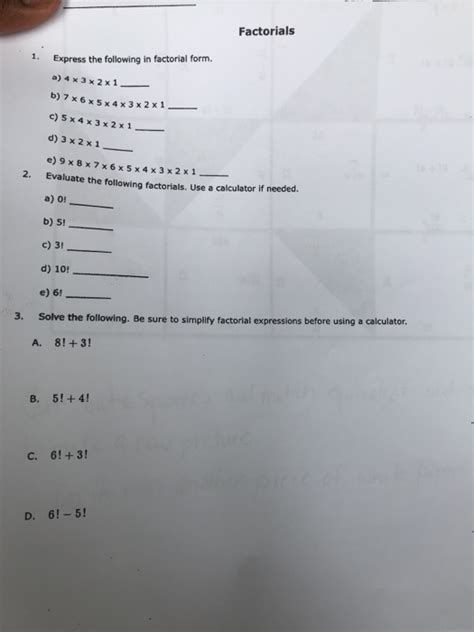 Solved Factorials Express the following in factorial form. X | Chegg.com