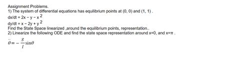Solved Assignment Problemsthe System Of Differential