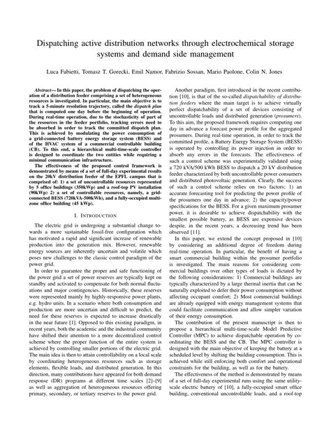 pdf dispatching active distribution networks through electrochemical