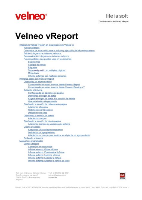 Pdf De Programación Velneo Vreport