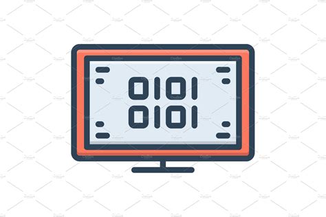 Bit Binary Color Iocn Illustrator Graphics ~ Creative Market