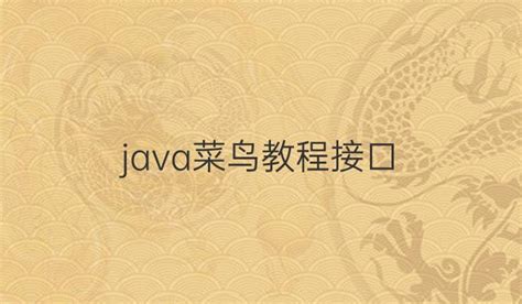 java菜鸟教程接口 码源源码