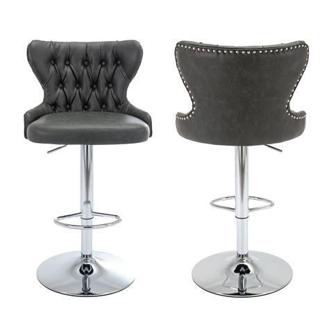 House Of Hampton Jida Swivel Pu Adjustable Height Counter Bar Stools House Of Hampton Jida Swivel Pu Adjustable Height Counter Bar Stools