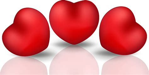 해피 발렌타인 데이 현실적인 3 차원 심장입니다 반사와 흰색 바탕에 레드 심장 격리입니다 벡터 일러스트입니다 0명에 대한 스톡 벡터 아트 및 기타 이미지 Istock