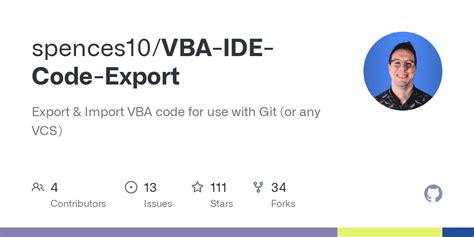 Github Spences Vba Ide Code Export Export Import Vba Code For Use With Git Or Any Vcs