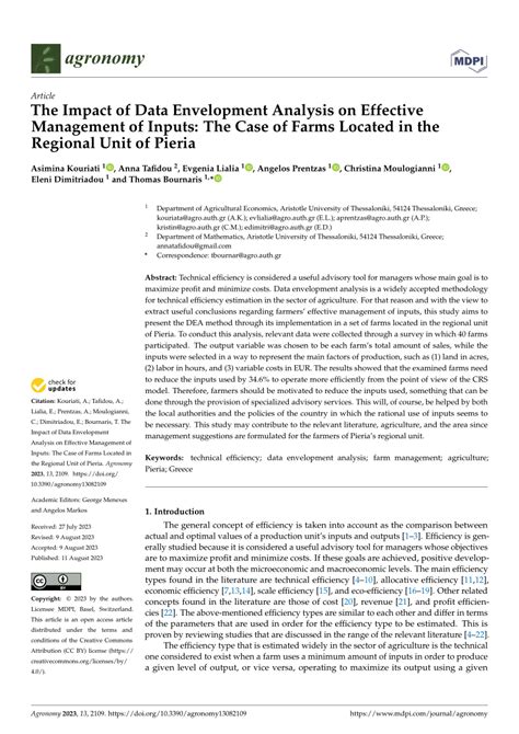 pdf the impact of data envelopment analysis on effective management