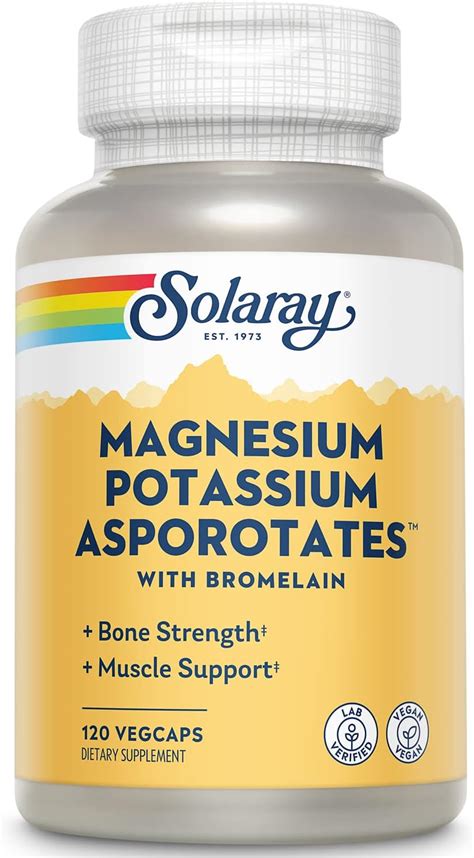 Amazon.com: Solaray Magnesium and Potassium Asporotates with Bromelain ...