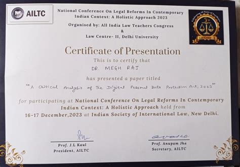 Dr Megh Raj On Linkedin Certificate Of Paper Presentation
