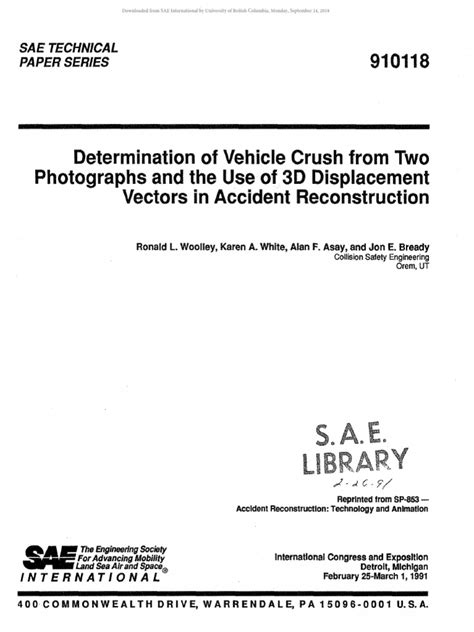 111 determination of vehicle crush from two photographs and the use of