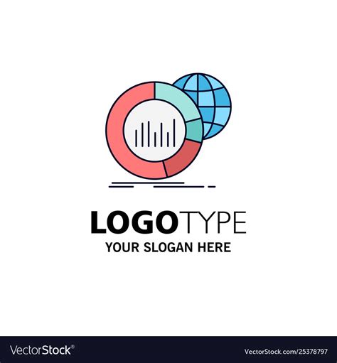 Big Chart Data World Infographic Flat Color Icon Vector Image