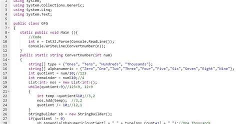 Program To Print A Given Number 1234 As Words Along With Position As One Thousands Two