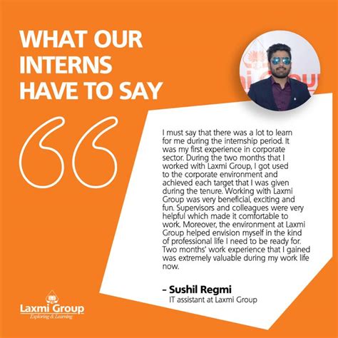 laxmi group on linkedin internship experience learning exploring