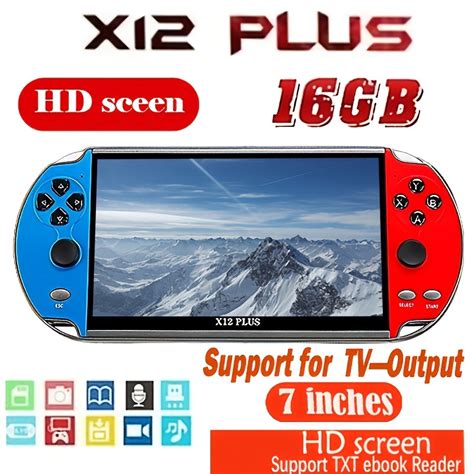 X12 Plus 7inch Video Game Console Handheld Game Players Double Rocker 16gb Memory Mp5 Game