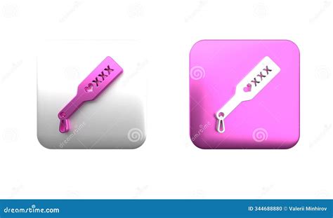 Colorful Spanking Paddle Icon Isolated On White Background Fetish Accessory Sex Toy For Adult