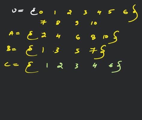 A B and c are the subsets of a universal set v if v ² ₁ W