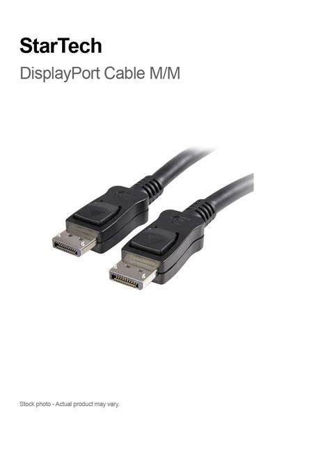 Startech Ft Displayport Cable With Latches M M
