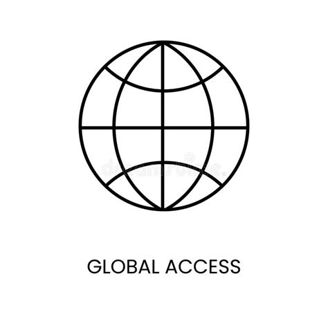 World Access Globe Linear Icon In Vector Stock Vector Illustration