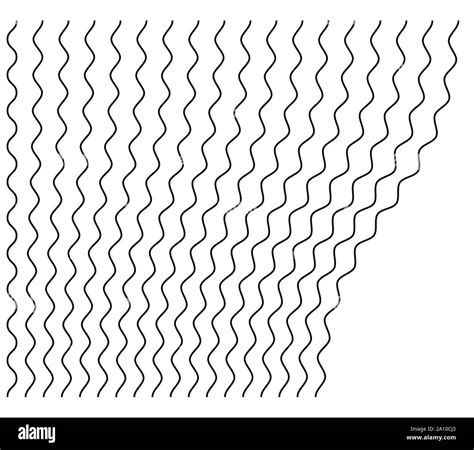 Abstract Wavy Waving Zigzag Lines Element Vertical Lines Stripes With Billowy Undulate