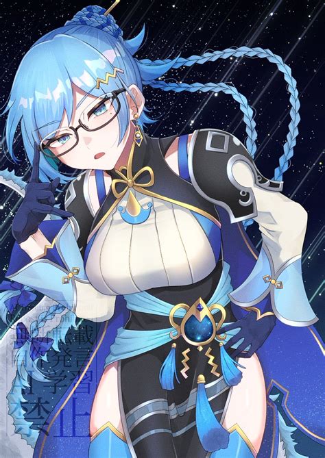 Pinyata Pinyaland Dragon Tale Fymena Yu Gi Oh Highres 1girl Blue Eyes Blue Hair Blue