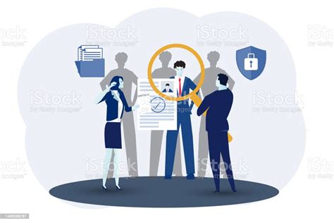 Kyc 또는 확대 유리 벡터 일러스트레이터를 통해 파트너에서 고객 개념의 신원을 확인하는 비즈니스로 고객을 알고 있습니다 일러스트레이션에 대한 스톡 벡터 아트 및 기타