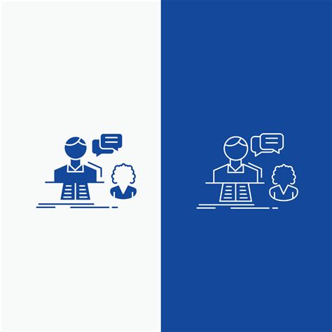 Consultation Chat Answer Contact Support Line And Glyph Web Button In Blue Color Vertical
