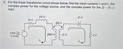 solved for the linear transformer circuit shown below find