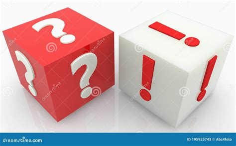 Cubes With Question And Exclamation Mark Stock Illustration