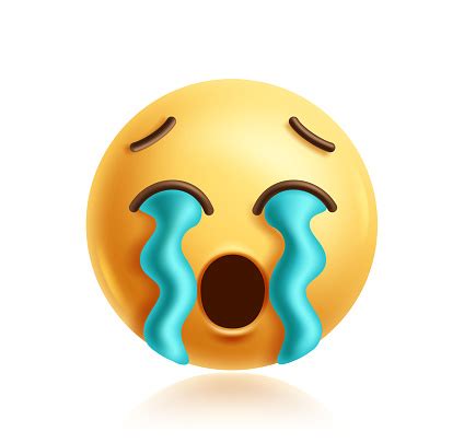 Sob Emoji Clipart 3d Character Emoji Face Crying Sad Scream Tear Drop