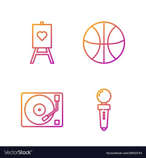 Set Line Joystick For Arcade Machine Vinyl Player Vector Image