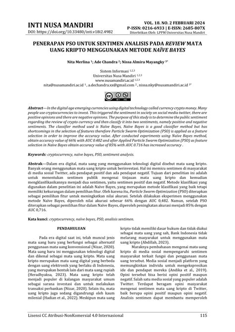 pdf penerapan pso untuk sentimen analisis pada review mata uang