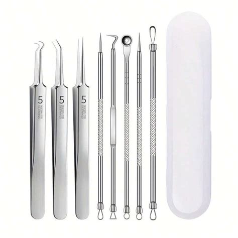 8pcsset Blackhead Removal Tools Stainless Steel Blemish And Pimple Extractor Tools