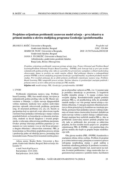 Pdf Project Oriented Problem Based Learning The First Experiances Of Using This Approach At