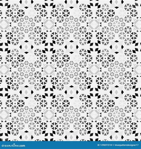 Elegant Grey Monochromic Intricate Modern Geometric Repeating Pattern