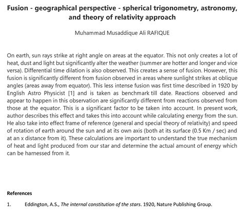 Fusion Geographical Perspective Spherical Trigonometry Astronomy And Theory Of Relativity