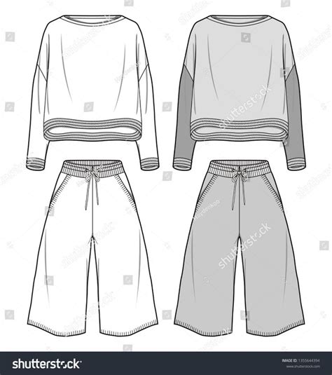 스웨터 세트 패션 플랫 스케치 템플릿 스톡 벡터로열티 프리 1355644394 Shutterstock 패션 플랫 패션 디자인 스케치 패션
