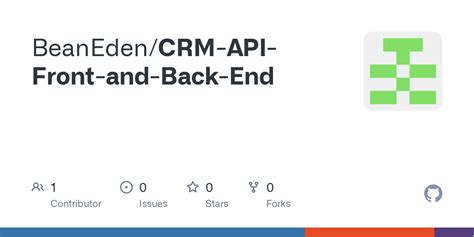 GitHub BeanEden CRM API Front And Back End