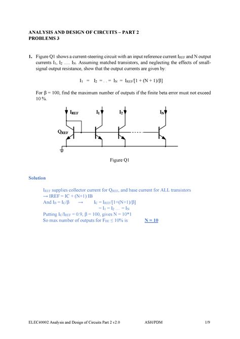 problem sheet 3 with answers analysis and design of circuits part 2 problems 3 1 figure q1