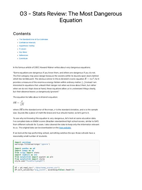 03 Stats Review The Most Dangerous Equation Causal Inference For