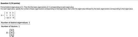 solved question 3 [10 points] find all distinct eigenvalues