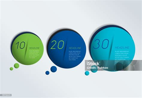 Three Steps Elements Bubble Chart Scheme Diagram Infographic Template Stock Illustration