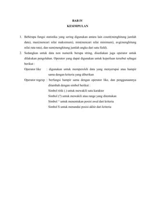 Praktikum Sistem Basis Data PDF