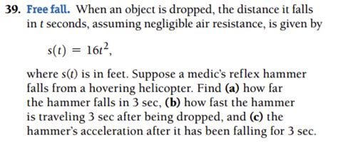 Solved 9 Free Fall When An Object Is Dropped The Distance