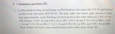 solved 5 calculation questions 25 a a differential