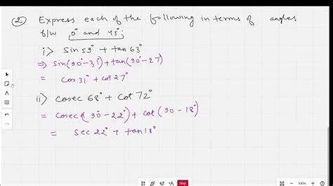 Class 10 Icse Cbse Trignometry 05 Youtube