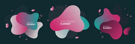 추상적 인 현대 그래픽 요소의 집합입니다 흐르는 액체 모양과 그라데이션 추상 배너입니다 동적 색상 형태와 선 로고 전단지 또는 프리젠 테이션의 디자인을위한 템플릿 벡터 0