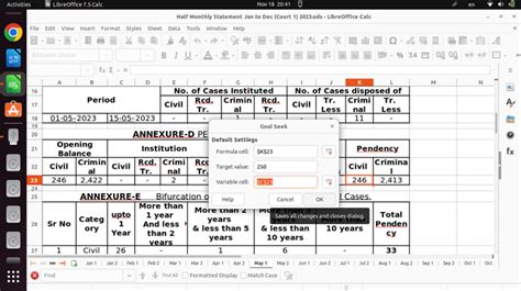 Libreoffice Calc Goal Seek Fail For First Time And Successfull On