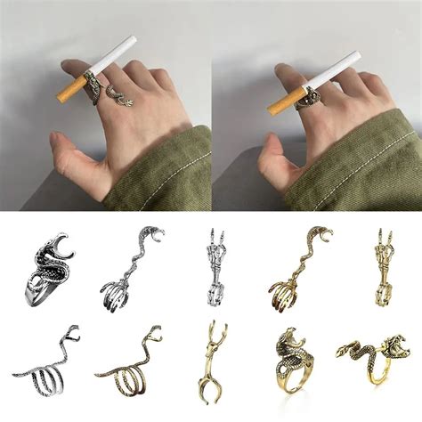 드래곤 링 담배 홀더 랙 핑거 클립 연기 멋진 도구 남성용 선물 흡연자 도구 흡연 액세서리 1pc Aliexpress